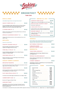 Menus – Oakley Diner