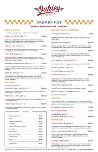 Menus – Oakley Diner